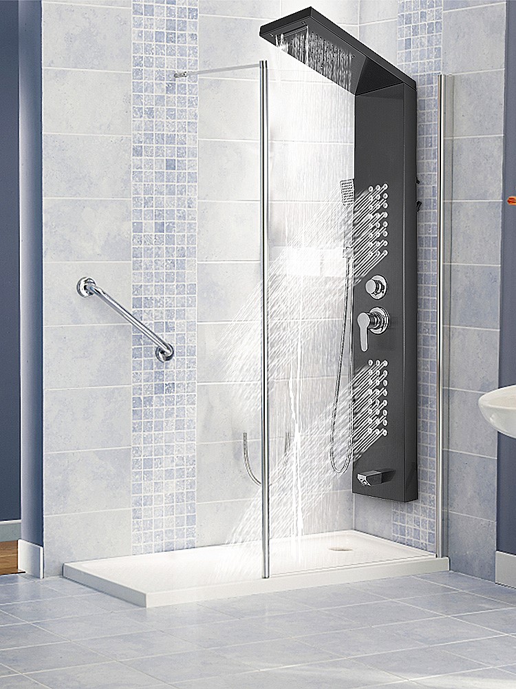 Colonne de Douche Hydromassante avec Chute d'Eau